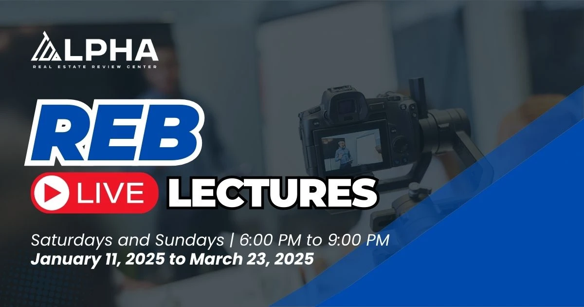 REB LIVE Online Lectures - ALPHA Review Center
